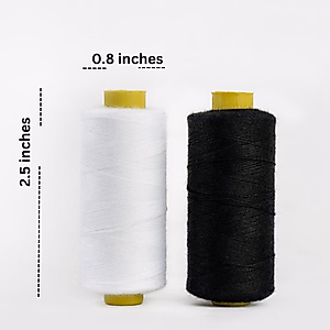 Ho Bindaass || Thread Sewing Set - 420 Yards per Spool 3 ply Polyester Thread Black and White (𝔇𝔢𝔰𝔦𝔤𝔫 2)