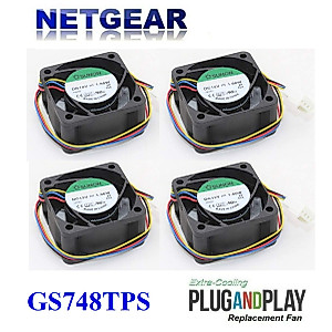 Cisco 1x Extra-Cooling Plug-and-Play Replacement Fan for Netgear GS748TPS, Compatible with Server, Desktop