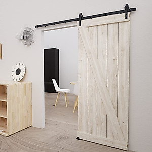 DaAzHai 5 Ft Sliding Door Hardware:Easy to Install -Smoothly and Quietly Sliding Barn Door Hardware Kit Single Door Track Low Ceiling Barn Door Hardware Kit, Modular Track with Stable Connection