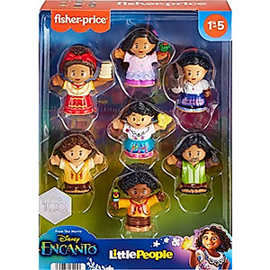 Fisher-Price Little People Toddler Toys Disney Encanto Figure Pack with 7 Characters for Pretend Play Ages 18+ Months