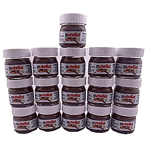 Mini Nutella Jars, 16 Pack of 0.88oz Glass Nutella Mini Jars by Snackivore. Single Serve Nutella.