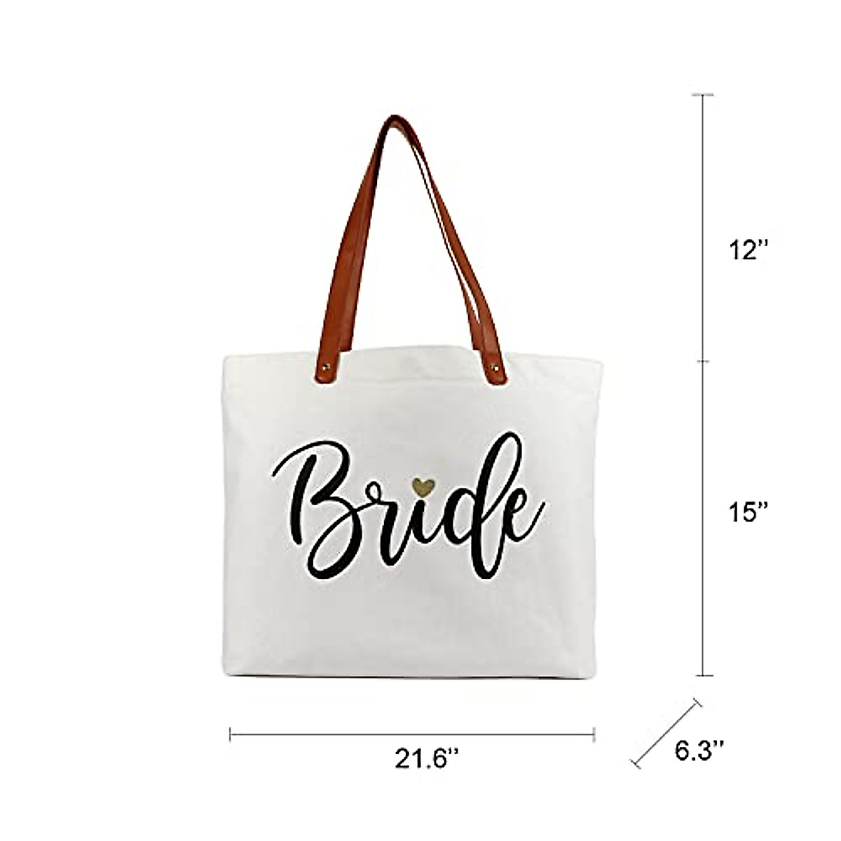 Lamyba Bride Bag with Makeup Bag, Mrs Tote Bag, Bride to be Gifts/Bridal Shower Gifts for Bride, White