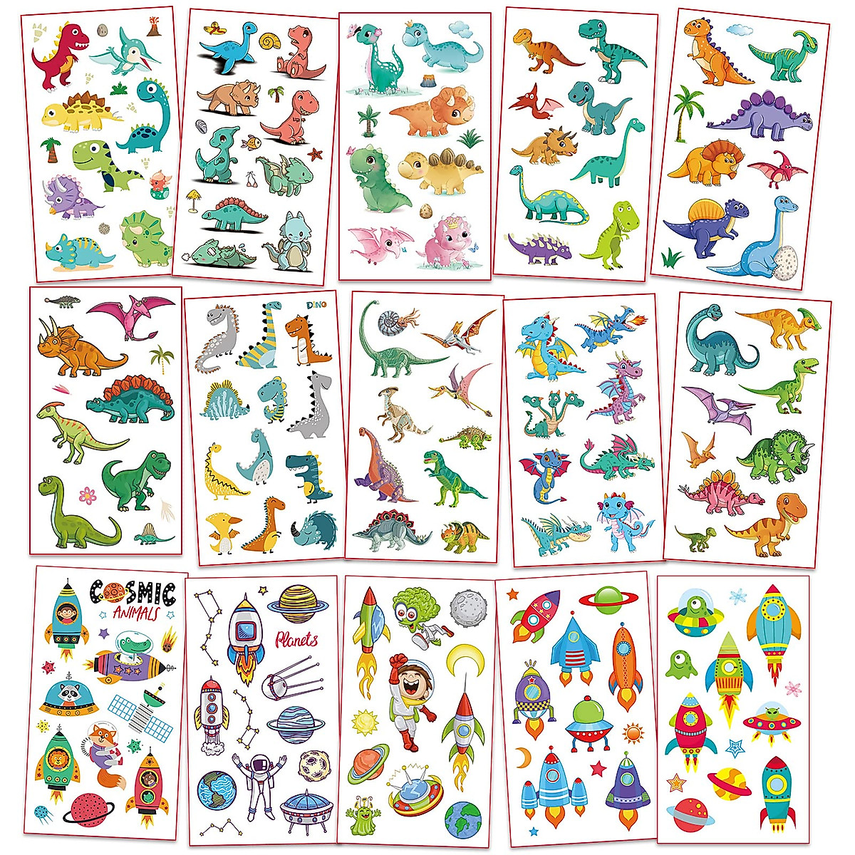 Metker kids temporary tattoo stickers spree, including all themes.