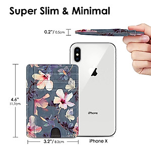 Fintie Slim Minimalist Front Pocket Wallet, RFID Blocking Credit Card Holder Card Cases with ID Window for Men Women (Blooming Hibiscus)