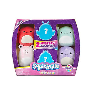 Squishville by Original Squishmallows Summer Squad - 2-Inch Anastasia, Aziza, Brenda, Suneetha, Carlito, & Carlos Plush - Toys for Kids