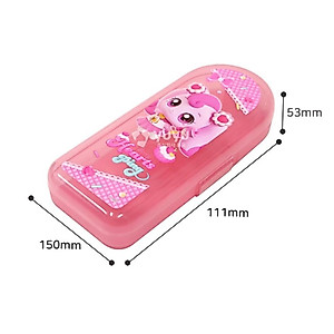 Generic Lovely Catch Teenieping Fork, Spoon, and Chopsticks Flatware Set with Case, Medium, Pink