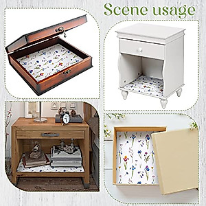24 Sheets Scented Drawer Liners Drawer Liners for Dresser Non Adhesive Paper Sheets Fragrant Drawer Paper Liner for Shelf Closet Dresser Drawers Home Bedroom (Bright Flowers)