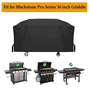 BBQ PLUS Griddle Cover for Blackstone 36'' ProSeries Griddle with Hood,Heavy Duty Waterproof Flat Top Grill Cover for Blackstone Pro Series 36 Inch Griddle,Black