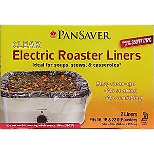 PanSaver Electric Roaster Liners. Fits 16, 18, 22 Quart Roasters 10 Pack of Liners(5 boxes of 2 bags each), Rectangular