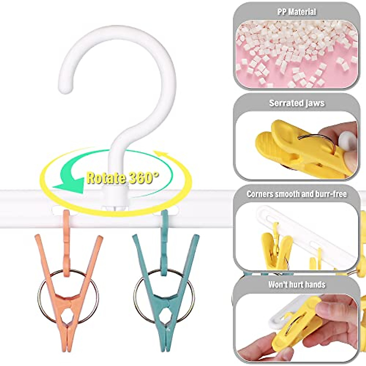 Mytium Hat Holder,3 Pack Hat Organizer for Baseball Caps Trucker Hat Racks with 24 Clips Modern Style Hat Hangers for Closet Holds Up To 24 Caps,Fits All Women & Men Caps