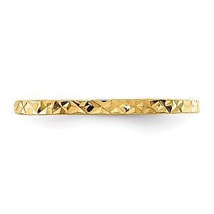 IceCarats 14K Yellow Gold Zig Zag Band Ring Size 3