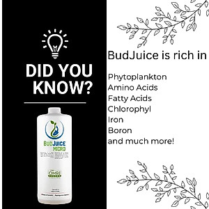 BudJuice Micro Organic Liquid Fertilizer – All Purpose, All Natural Nutrient Rich Plant Food for Gardens, Hydroponics, Flowers, Vegetables, Succulents