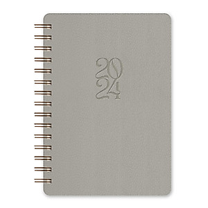 Orange Circle Studio Agatha 2024 Weekly Planner, Spiral Notebook, Weekly & Monthly Calendar Views, To Do List Notepad, Appointment, Budget & Goal Tracker, 17-Month Agenda for School/Work, Greige