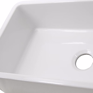 Highpoint Collection 31-inch Fireclay White Farmhouse Kitchen Sink HP-FC31, Large