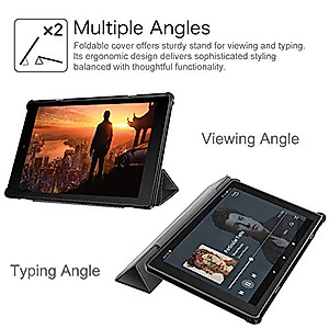Fintie Slim Case for Amazon Fire HD 10 Tablet (Compatible with 7th and 9th Generations, 2017 and 2019 Releases) - Ultra Lightweight Protective Stand Cover with Auto Wake/Sleep, Black