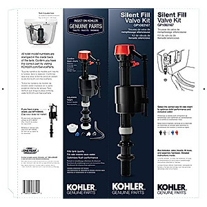 Kohler Genuine Part Gp1083167 Silent Fill Valve Kit For All Kohler Class Five Toilets,12.5" x 3.5" x 3"