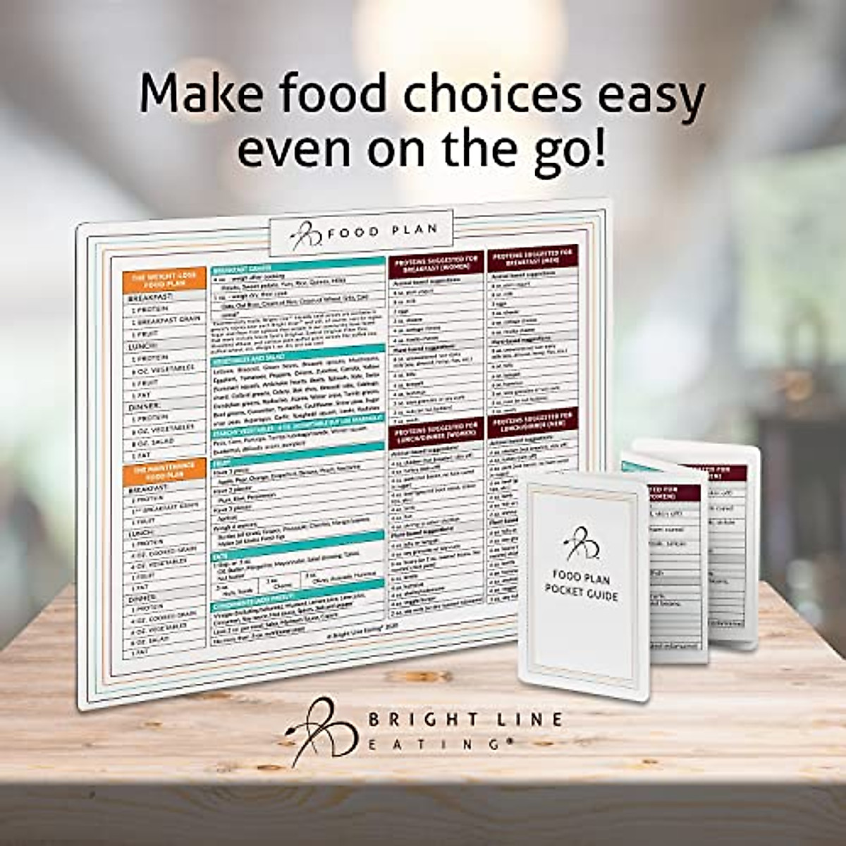 Bright Line Eating Magnetic Meal Plan & Food Plan Pocket Guide – Meal Planner Magnetic Sheet for Quick & Easy Meal Planning – Meal Plan Pocket Guide for On-The-Go Healthy Eating