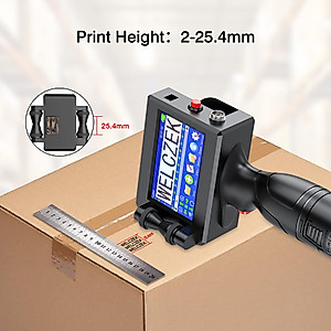 WELCZEK TIJ254 Portable Handheld Inkjet Printer 1 Inch Handheld Printer Quick Drying Injet Coding Machine for Barcode Date Logo QR Code Batch Number (Print Height 0.08-1 Inch)