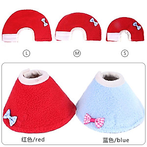 Mummumi Pet Collr, Bird Elizabethan Collar Recovery Anti-Bite Neck Collar for Parrots Budgies Parakeet Cockatiels (L-Red)