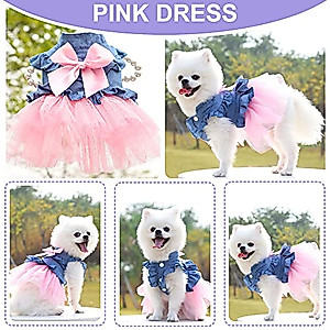 Sebaoyu Dog Dresses for Small Dogs Girl 3 Pack Summer Puppy Clothes Outfit Apparel Female Cute Cat Skirt Pup Tutu Pink Yorkie Clothing Breathable Pet Dress for French Bulldog Chihuahua (AA, X-Small)