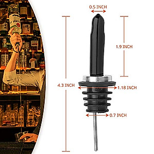 AOZITA 12 Pack Stainless Steel Liquor Bottle Pourers Tapered Spout with Long Dust Caps, Oil Dispenser Bottle Spouts for Pours Liquor, Vinegar, Syrup or Olive Oils (12 Bottle Pourers +12 Dust Covers)