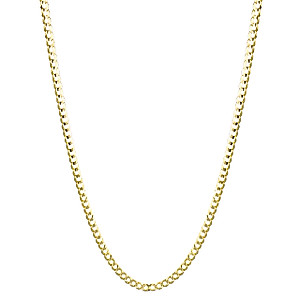 IcedTime Solid 10K Yellow Gold Italy Cuban Curb Link Chain Necklace 3mm Wide 22" Long with Lobster Clasp