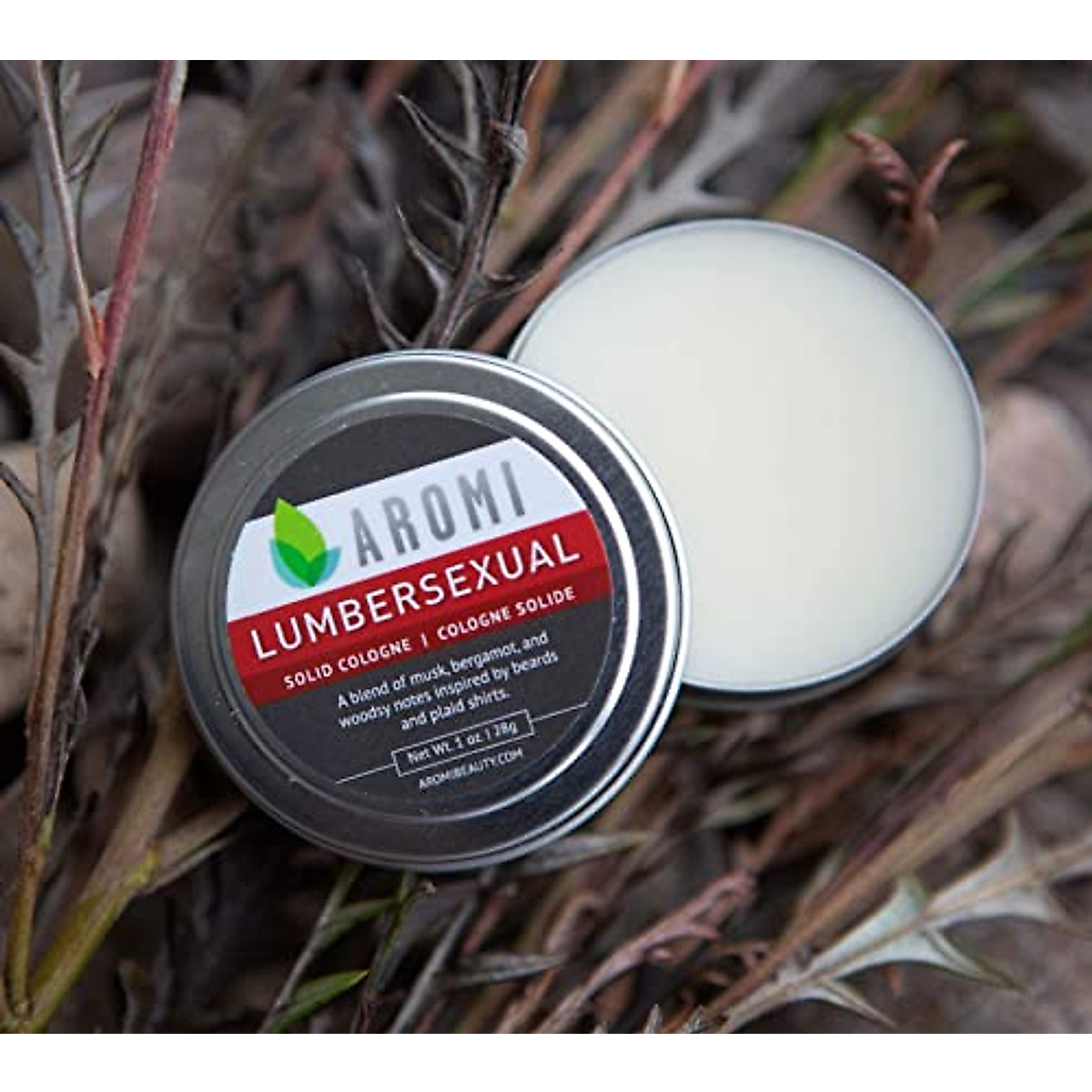 Aromi Lumbersexual Solid Cologne Cashmere Woods Fragrance; Men's Stocking Stuffer, Travel-friendly Cologne; Powdery, Musk, Bergamot, 1 oz