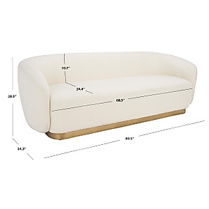 SAFAVIEH Couture Collection Bernard Ivory/Gold Boucle Sofa (Fully Assembled)