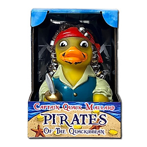 CelebriDucks - Captain Quack Mallard - Floating Rubber Ducks - Collectible Bath Toys Gift for Kids & Adults of All Ages