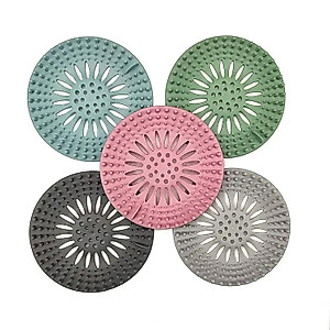 Generic 5PC Hair Catcher Silicone Sink Cover Drian Hair Catcher Easy to Install Kitchen and Bath Must Have