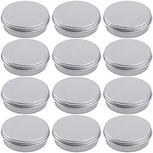 4 Ounce Aluminum Tin Jar Refillable Containers 120 ml Aluminum Screw Lid Round Tin Container Bottle for Cosmetic,Lip Balm, Cream, 12 Pack.