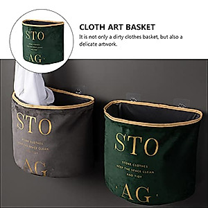 1pc Dirty Bucket Folding Art Home Storage Green Blankets Bins for Bag Hamper Collapsible Household Laundry Foldable Clothes Sturdy Bin Baby Kid Nursery Cloth