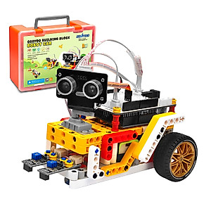 OSOYOO Building Block Robot car kit for Arduino as STEM Toy Gift for Kids Teenagers Adults to Learn Program Electronic Circuits, WiFi IOT Mechanical