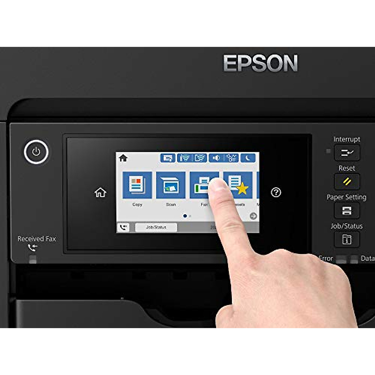 Epson EcoTank ET-4800 Wireless All-in-One Supertank Color Inkjet Printer, White - Print Copy Scan Fax - 10.0 ppm, 5760 x 1440 dpi, 8.5" x 14", Voice Activated, 30-Sheet ADF, Ethernet