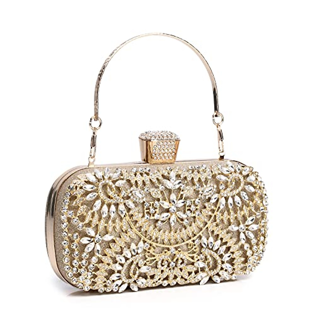 Vintage Bridal Clutch Evening Purse Gold Party Purse Prom Handbag Gold Bridal Clutch Party Gold Purse for Party Women Clutches Evening Wedding Clutch Gold Evening Clutch Prom Purses and Handbags(Glod)