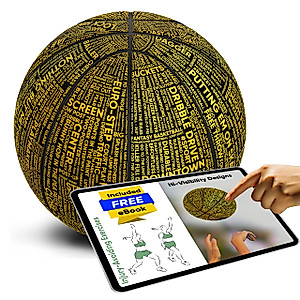 Millenti StreetCred-Lingo Series Indoor/Outdoor Basketballs Size 7-29.5 Premium Rubber Perfect Grip, with Chick Hearn Classic One Liner Basketball Adjectives, Army Green, BB0407RWB