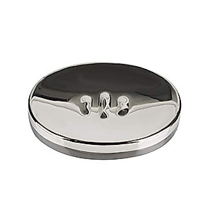 nu steel Triune Bath Accessory Set Vanity Countertop, 7 Piece Luxury Ensemble - Cotton Swab, soap Dish, Toothbrush Holder, Tumbler, soap Pump, Waste Basket, Tissue Box - Shiny, Brushed & Black Nickel