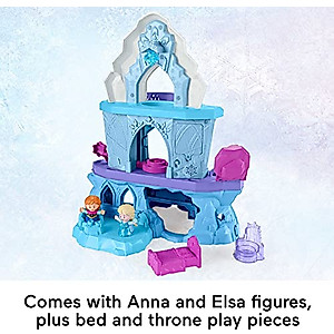 Disney Frozen Toddler Playset Little People Elsa’S Enchanted Lights Palace With Anna & Elsa Figures For Ages 18+ Months