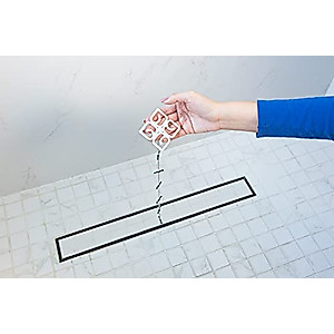 DrainWig Shower Hair Catcher, Disposable Drain Protector, Black and White Versailles, 4 Pack