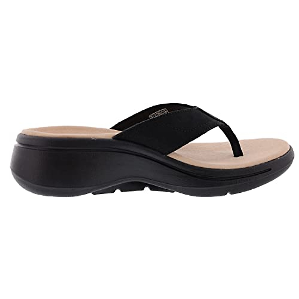 Skechers Women's Go Walk Arch Fit- Five Stars Sandals, Black, 8 M