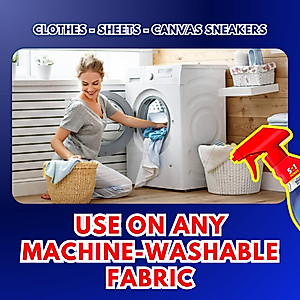 Gaudum Laundry Stain Brush Bundled with Compatible Stain Remover Max Force - 12 FL OZ (Pack of 4) - laundry stain remover spray, spray and wash stain remover laundry