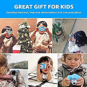 Cocopa Kids Camera Toys for 3-12 Years Old Boys Girls,HD Digital Video Cameras for Kids with Protective Silicone Cover,Christmas Birthday Gifts for 3 4 5 6 7 8 Year Old Boys with 32GB SD Card(Blue)