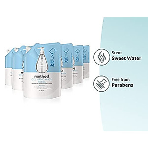 Method Gel Hand Soap Refill, Sweet Water, Biodegradable Formula, 34 fl oz (Pack of 6)