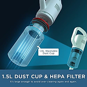 KEROMEE Corded Stick Vacuum Cleaner, 12kpa Powerful Suction Handheld Vacuum Cleaner with Crevice Tool, Small Vacuum Cleaner for Hardwoods, Pet Hair, Carpets, Staircases, and Sofas