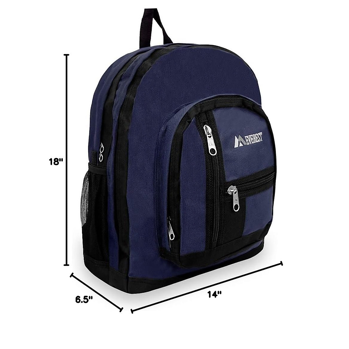 Everest Double Main Compartment Backpack, Navy, One Size