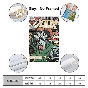 ENYPOLIS MF Doom Retro Posters & Prints on Canvas Wall Art Poster for Room Decor Unframe 12x18inch(30x45cm)