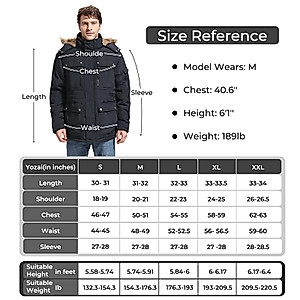 Men Winter Coats, Waterproof Ski Snow Jackets Mountain Hiking Windbreaker Parka Black Medium