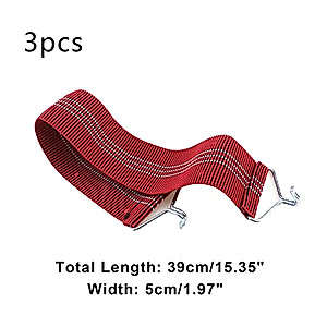 Curqia 3pcs Zero Gravity Chair Accessories Thicken Fabric Reclining Chair Reinforcement Belt Replacement, Red