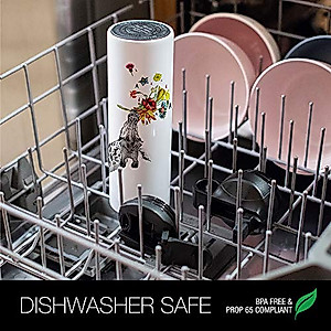 Tree-Free Greetings Checking in Giraffe Vacuum-Insulated Stainless Steel Sportiva Tumbler, With Internal Straw, 17 Ounce