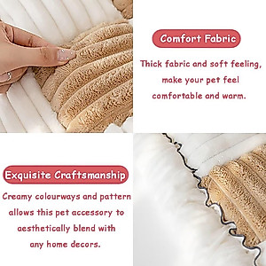 Funnyfuzzy Cream-Coloured Large Plaid Square Pet Mat Bed Couch Cover, Funny Fuzzy Couch Cover, Dog Blankets For Large Dogs, Waterproof Blanket Dog Bed Cover Pet Blanket, For Most Cats Dogs,Pets ( Colo